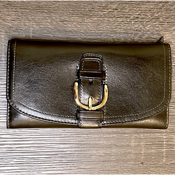 Coach | Bags | Coach Black Leather Checkbook Wallet | Poshmark